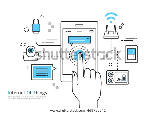 Iot Line Illustration Stock Vector (Royalty Free) 463953842 | Shutterstock