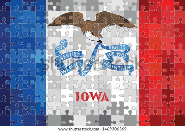 Iowa Flag Made Puzzle Background Illustration Stock Vector (Royalty ...