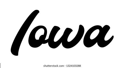 Iowa Logo Hand Lettering Vector Illustration Stock Vector (Royalty Free ...