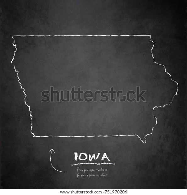 Iowa Map Blackboard Chalkboard Vector Stock Vector (Royalty Free ...