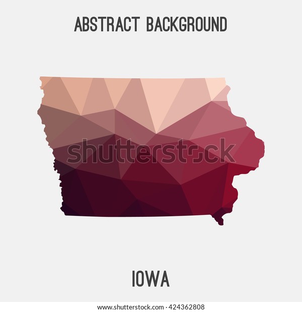 Iowa Map Geometric Polygonal Styleabstract Tessellationmodern Stock ...