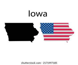 Iowa Map Silhouette Icon Vector Illustration Stock Vector (Royalty Free ...