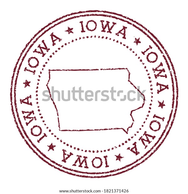 Iowa Round Rubber Stamp Us State Stock Vector (Royalty Free) 1821371426 ...