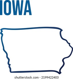Iowa State Outline Blue Gradient Map Stock Vector (Royalty Free ...