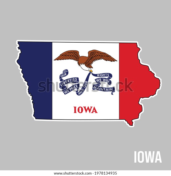 Iowa State Silhouette Flag Stock Vector (Royalty Free) 1978134935 ...