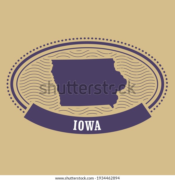 Iowa State Stamp Map Silhouette Vector Stock Vector (Royalty Free ...