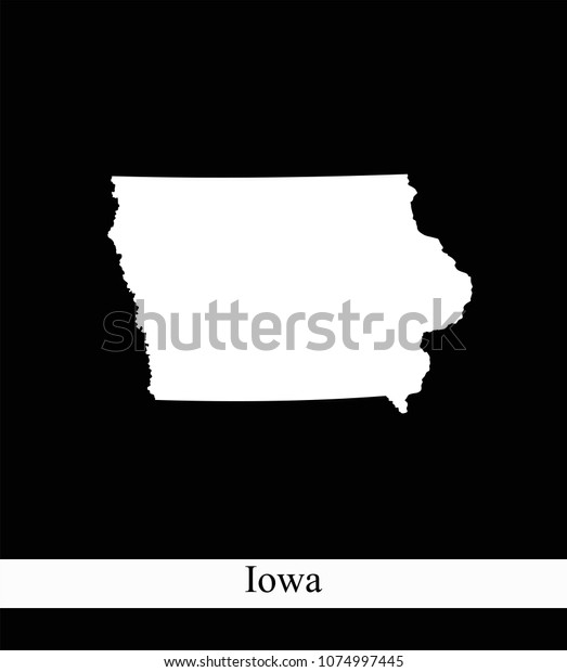 Iowa State Usa Map Vector Outline Stock Vector (Royalty Free ...