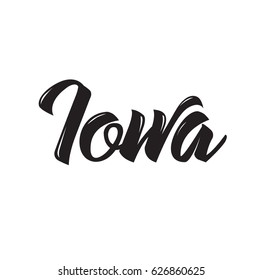 Iowa Text Design Vector Calligraphy Typography Stock Vector (Royalty ...