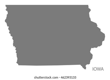 Iowa Vector Map Silhouette Isolated On Stock Vector (Royalty Free ...