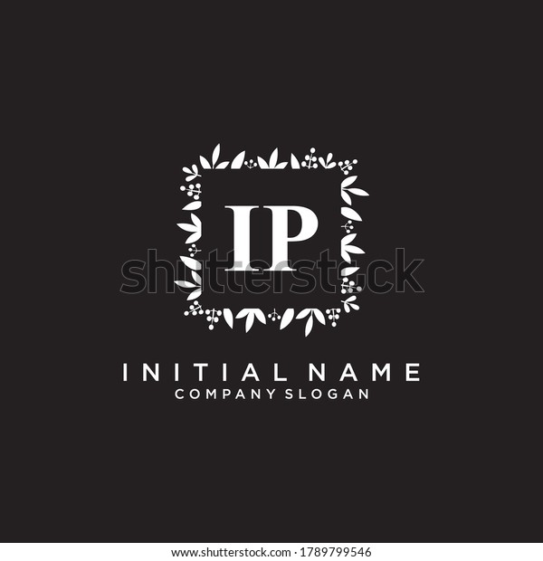 Ip Beauty Vector Initial Logo Handwriting Stock Vector (Royalty Free ...