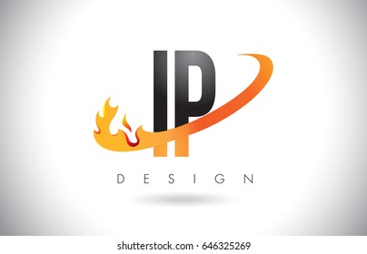 Ip P Letter Logo Design Fire Stock Vector (Royalty Free) 646325269 | Shutterstock
