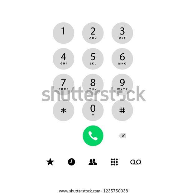 Teclado Iphone con números y letras: vector de stock (libre de regalías ...