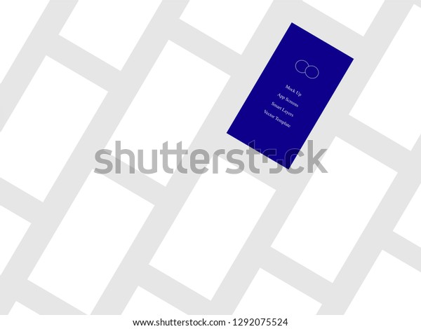 Iphone Mobile Screen Perspective Mockup Isometric Stock Vector (Royalty ...