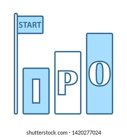 Ipo Icon Thin Line Blue Fill Stock Vector (Royalty Free) 1420277024 ...