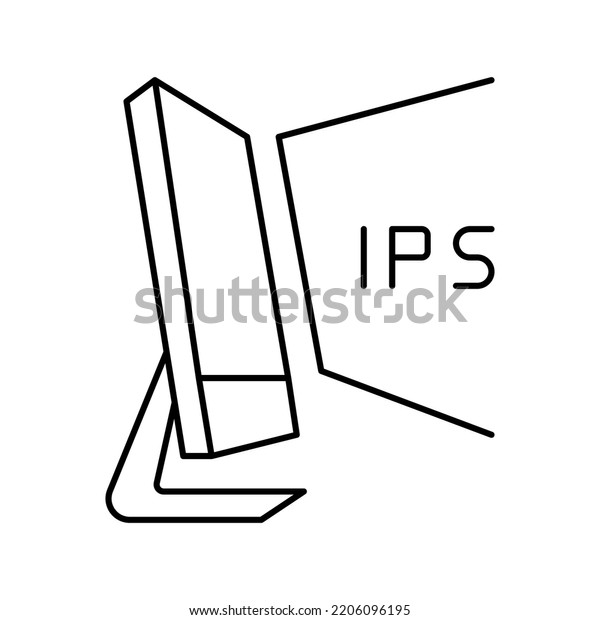Ips Computer Display Line Icon Vector Stock Vector (Royalty Free ...