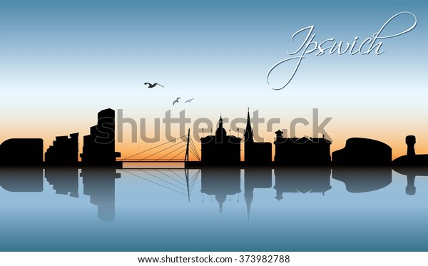 Ipswich Uk Skyline Vector Illustration Stock Vector (Royalty Free ...
