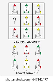 Iq Logic Test Choose Correct Answer Stock Vector (Royalty Free ...