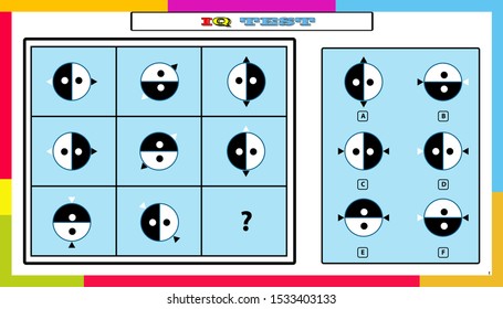 Iq Test Choose Correct Answer Set Stock Vector (Royalty Free ...