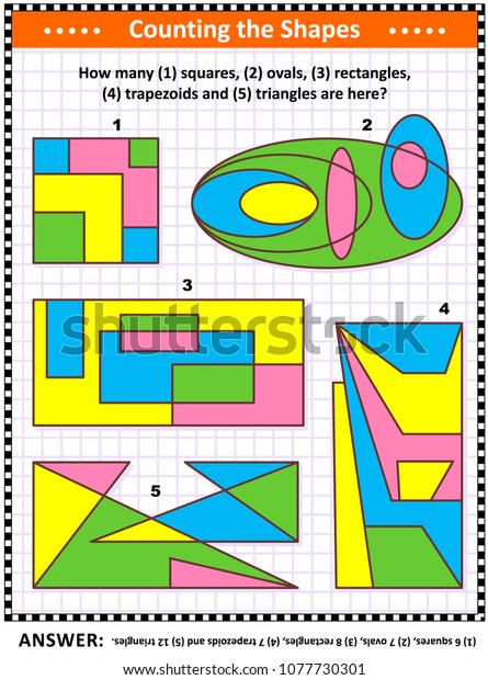 Iq Training Educational Math Puzzle Kids Stock Vector (Royalty Free ...