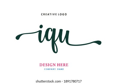 Iqu Lettering Logo Simple Easy Understand Stock Vector (Royalty Free ...