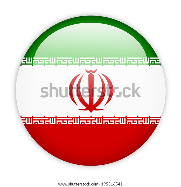 Iran Flag Button On White Stock Vector (Royalty Free) 195316541 ...