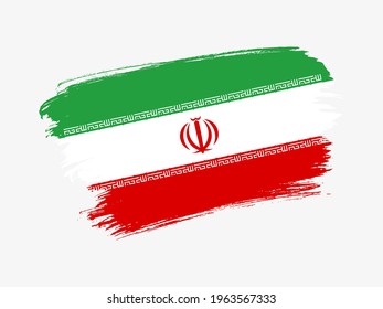 Iran Flag Made Textured Brush Stroke Stock Vector (Royalty Free ...