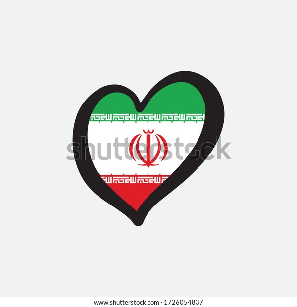 Iran Heart Flag Graphic Element Illustration Stock Vector (Royalty Free ...