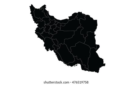 Iran Map Black Color Stock Vector (Royalty Free) 476519758