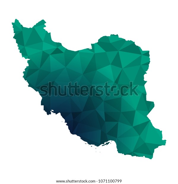 Iran Map Colorful Polygonal Map Iran Stock Vector (Royalty Free ...