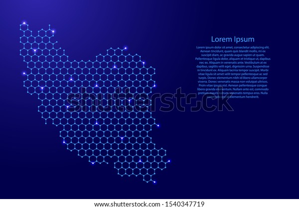 Iran Map Futuristic Hexagonal Shapes Lines Stock Vector (Royalty Free ...