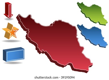 Iran Map Isolated On White Background Stock Vector (Royalty Free ...