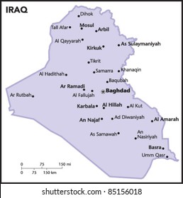 Iraq Map Isolated On White Background Stock Vector (Royalty Free ...