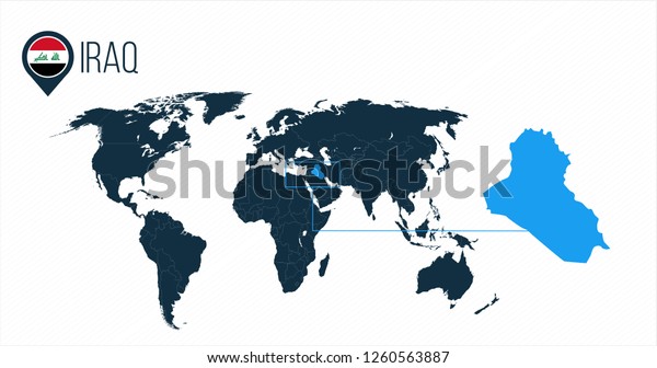 Iraq Location On World Map Infographics Stock Vector (Royalty Free ...