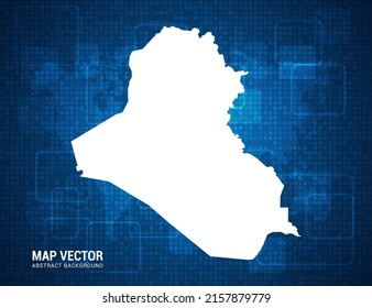 Iraq Map Abstract Blue Background Technology Stock Vector (Royalty Free ...