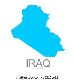Iraq Map Color Blue Vector Eps10 Stock Vector (Royalty Free) 633151622 ...