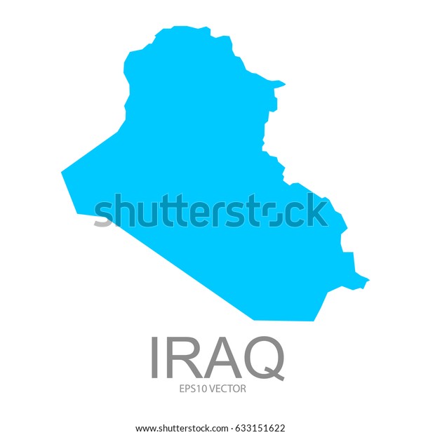 Iraq Map Color Blue Vector Eps10 Stock Vector (Royalty Free) 633151622