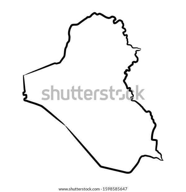 Iraq Map Contour Black Brush Lines Stock Vector (Royalty Free ...