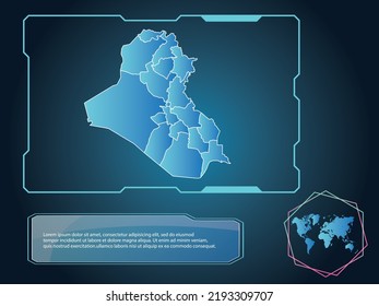 Iraq Map Infographic Technology Blue Color Stock Vector (Royalty Free ...