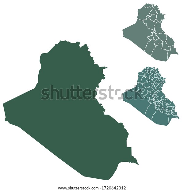 Iraq Map Outline Vector Administrative Borders Stock Vector (Royalty ...