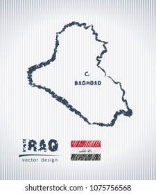 Iraq National Vector Drawing Map On Stock Vector (Royalty Free) 1075756568