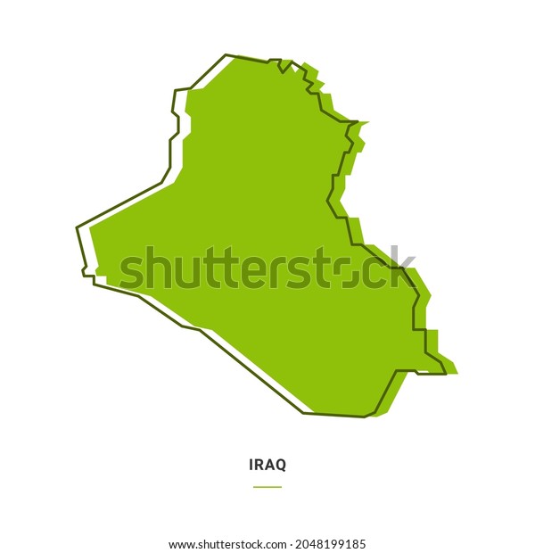 Iraq Outline Map Green Colour Modern Stock Vector (Royalty Free ...