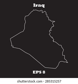 Iraq Vector Map Single Border Line Stock Vector (Royalty Free) 1312956863