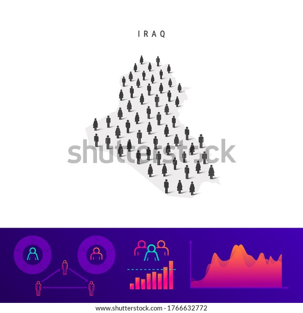 Iraq People Map Detailed Vector Silhouette Stock Vector (Royalty Free ...