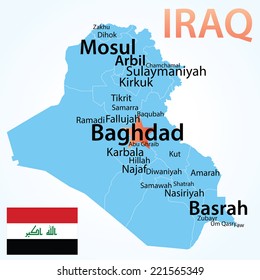 Iraq Vector Map Largest Cities Carefully Stock Vector (Royalty Free ...