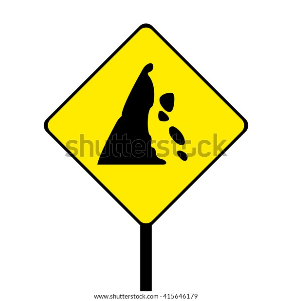 Ireland Falling Rocks Debris Road Sign Stock Vector (Royalty Free ...