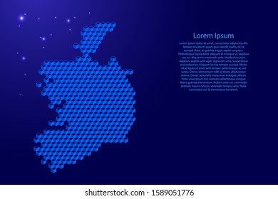 Republic Ireland Map Futuristic Hexagonal Shapes Stock Vector (Royalty ...