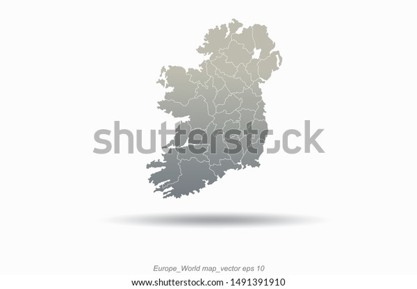 Ireland Map Design Countries Map Europe Stock Vector (Royalty Free ...