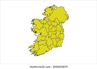 Ireland Map Yellow Color On Backgound Stock Vector (Royalty Free ...