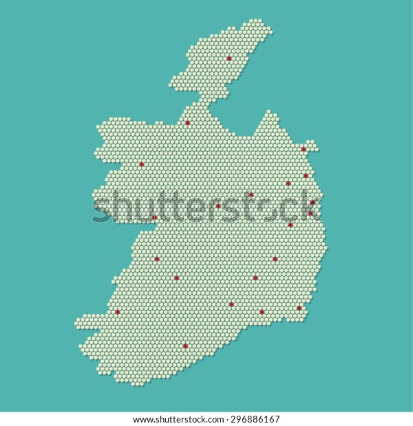Ireland Modern Pixel Map Stock Vector (Royalty Free) 296886167