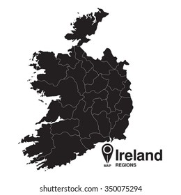 Ireland Regions Map Regions Ireland Ireland Stock Vector (Royalty Free ...